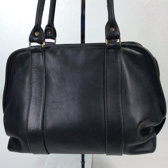 Coach | Bags | Coach Vintage Satchel In Black Leather Doctor Bag Hand ...